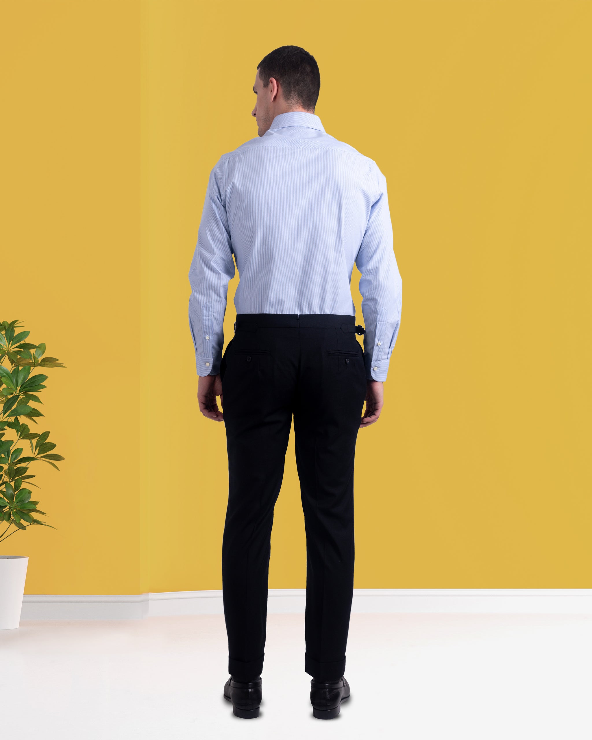EZS Pleated Black Washable Wool Pant – Luxire Custom Clothing